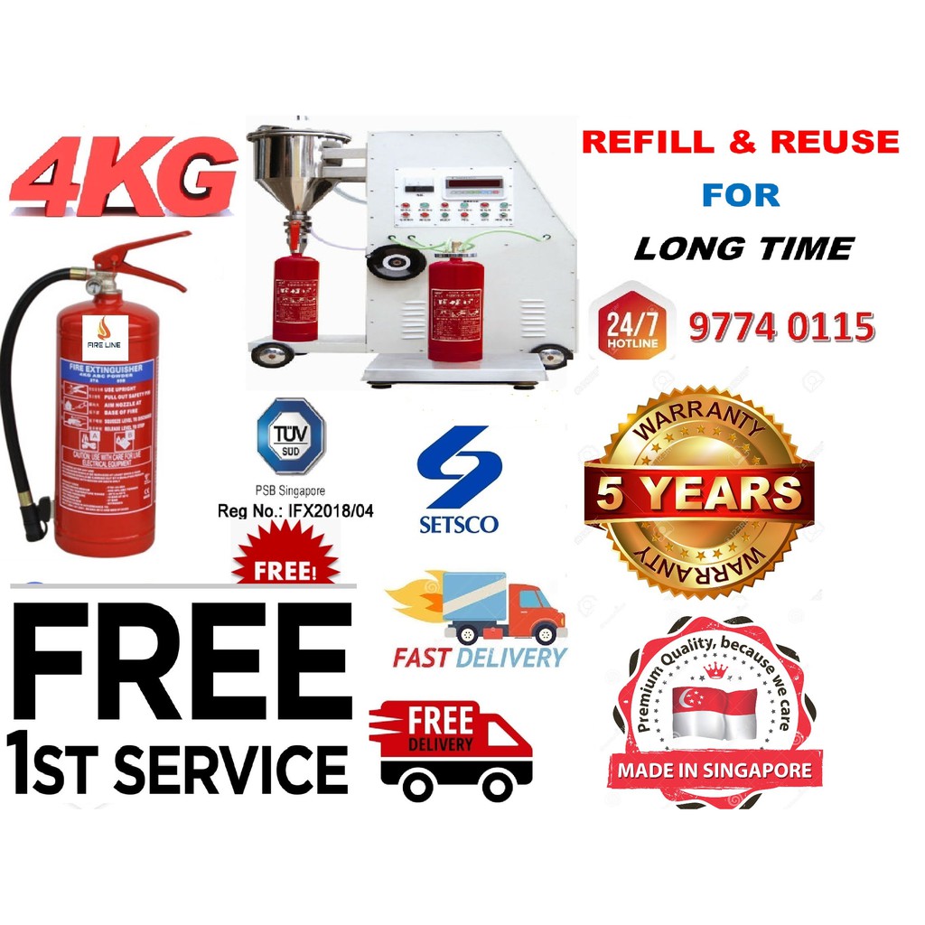 4 KG SETSCO CERTIFIED DRY POWDER FIRE EXTINGUISHER | Shopee Singapore