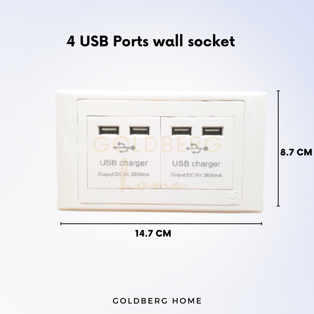 [SG Seller] 4 USB Ports Wall Socket | Goldberg Home | Shopee Singapore