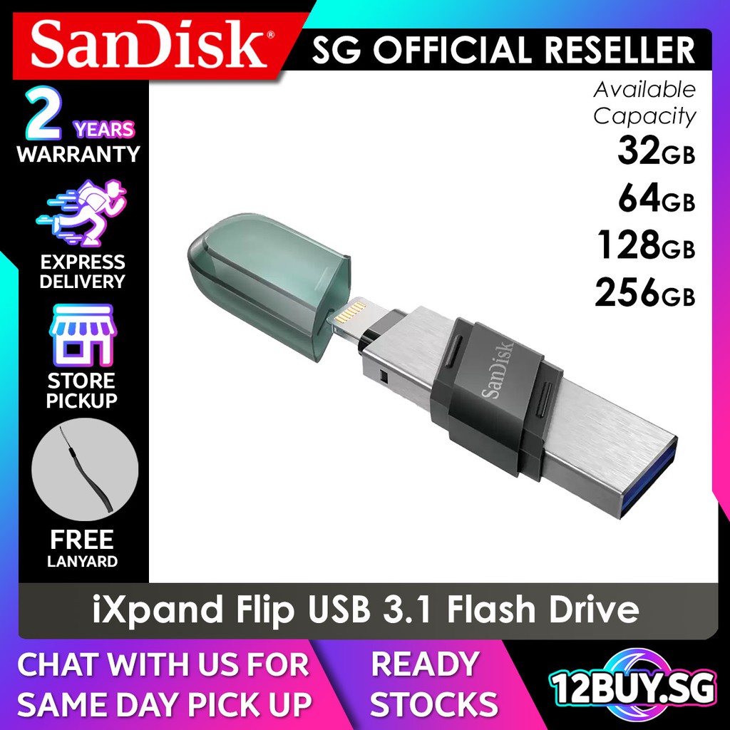 Sandisk iXpand Flip USB 3.0 Thumb Drive Flash Drive Pen Drive 90MB/s ...