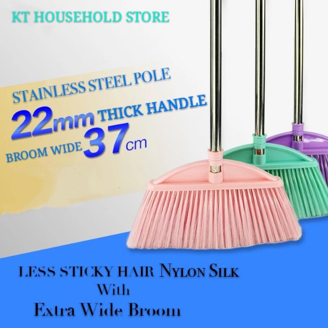 Nylon soft Broom /sweeper/ penyapu/ sapu lantai (with steel handle ...
