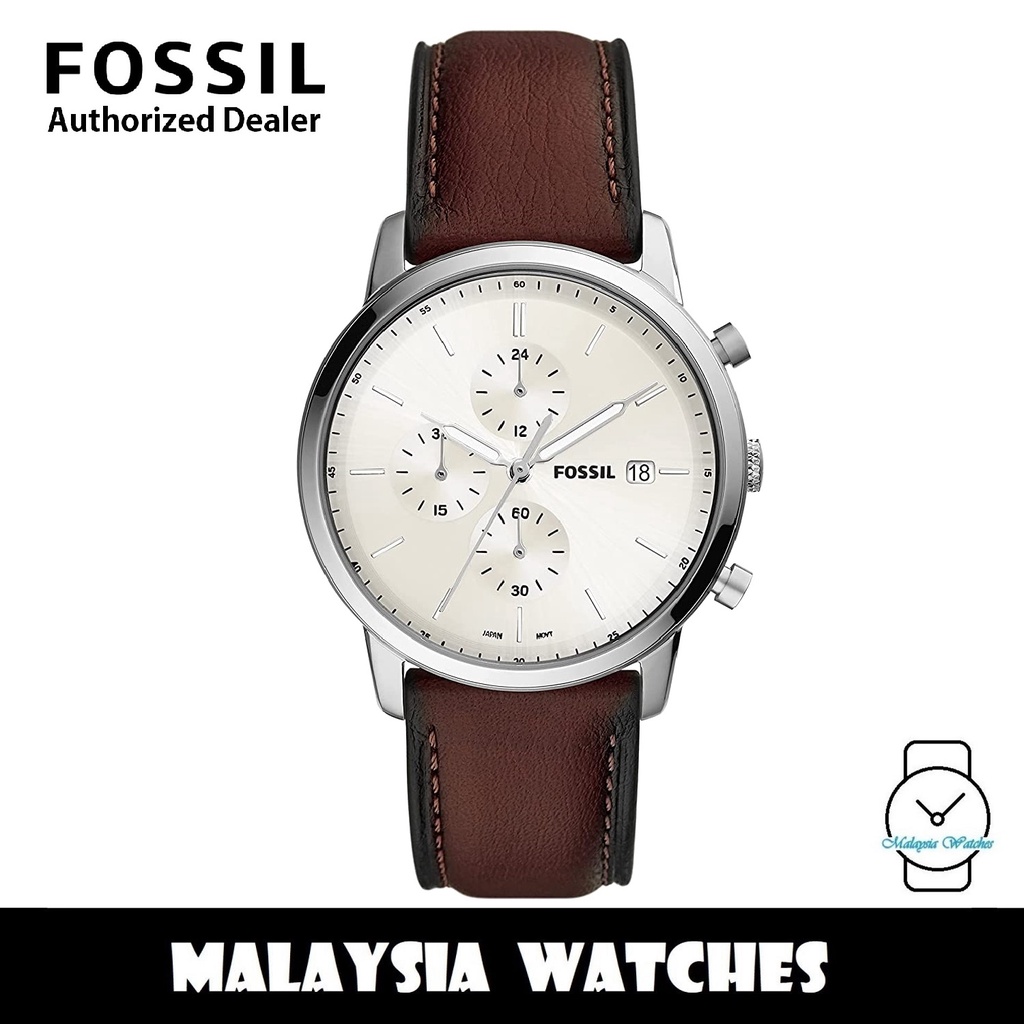 (OFFICIAL WARRANTY) Fossil FS5849 Minimalist Chronograph Brown Eco ...