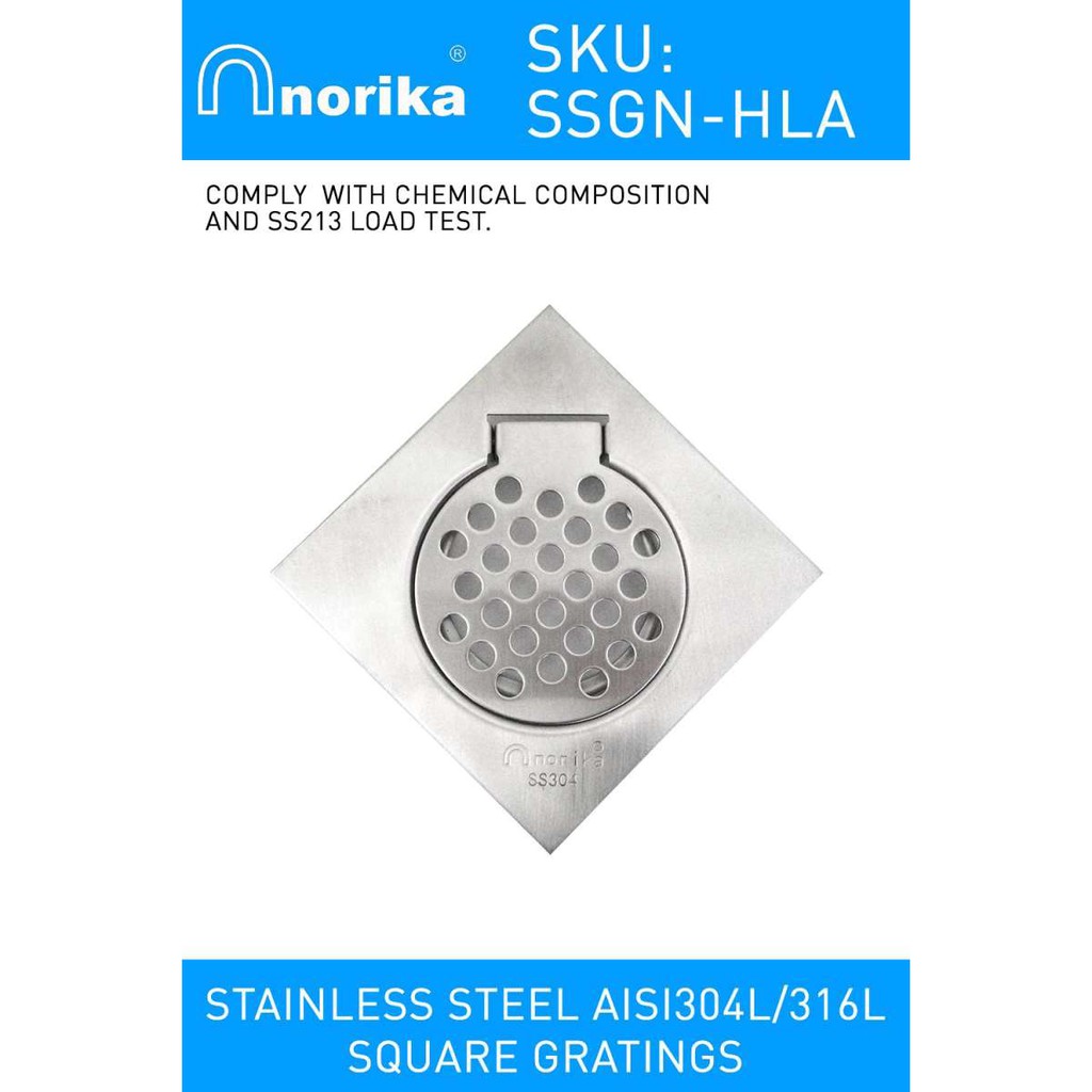 *READY STOCK*NORIKA ® Stainless Steel Floor Trap Cover Grating Bathroom ...