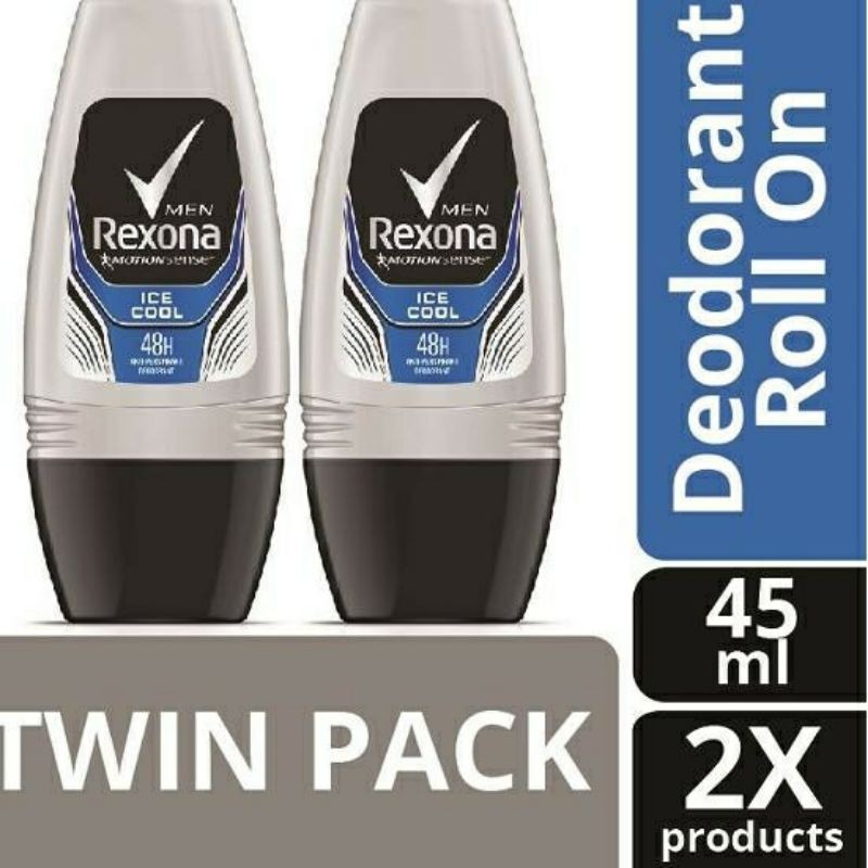 Rexona Men Anti Perspirant Deodorant Roll On Invisible Dry 45ML / ICE COOL (Twin Pack) | Shopee ...