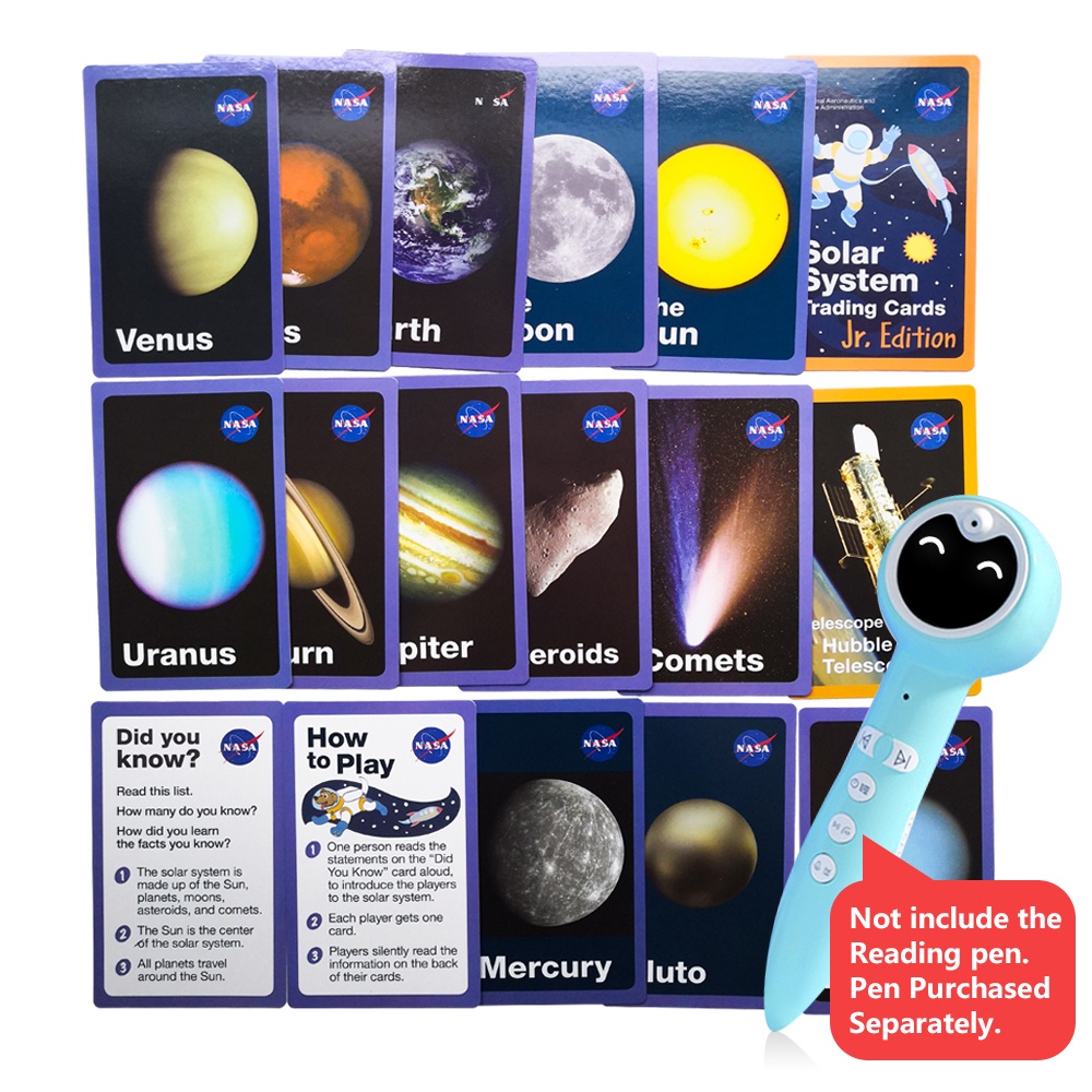 13Pcs/set Space Solar System Star Learning English Word Flash Cards ...