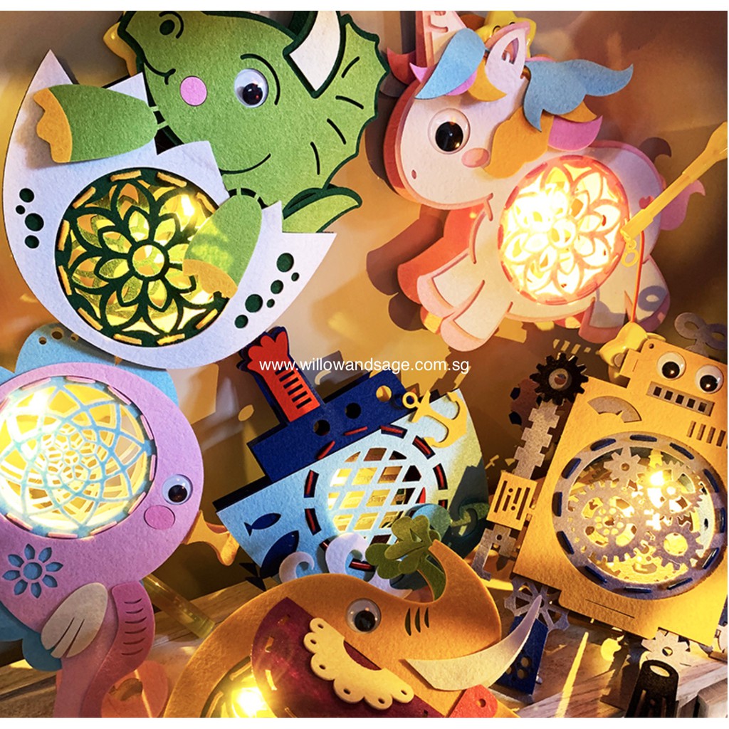 Lantern Mid Autumn Festival Felt Laser Cut Lantern/ DIY LED Cartoon ...