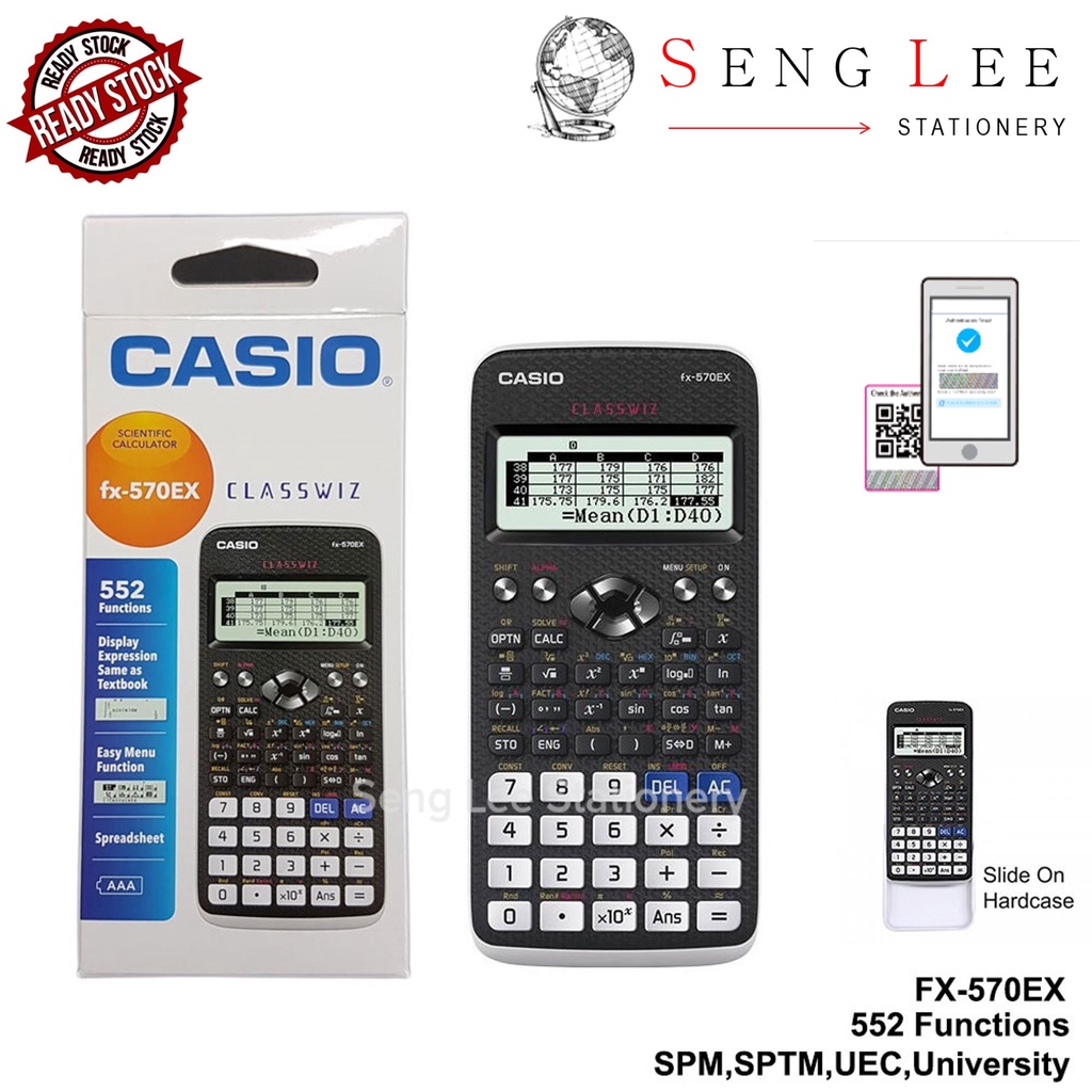 Casio Scientific Calculator FX-570EX / FX-570EX Classwiz 552 Functions (12 + 6 Months Warranty ...