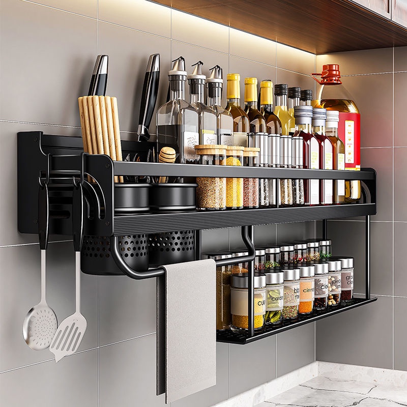2-Tier Spice Rack Hanging Kitchen Rack Kitchen Organizer Condiments ...