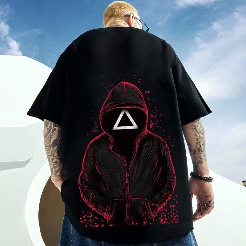 Summer Japanese Triangle Design Pattern T Shirt Fashion Unisex Korean ...