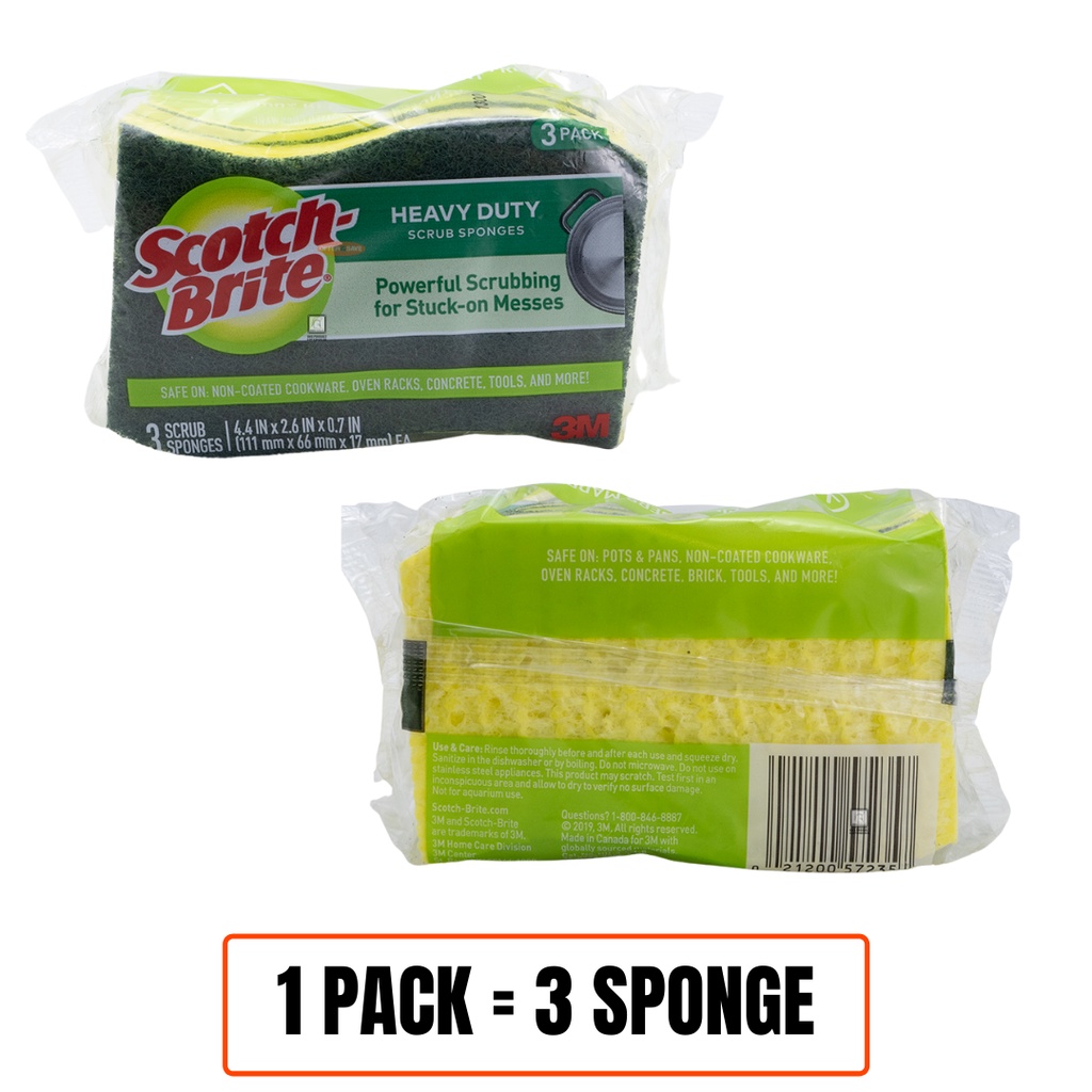 3M Scotch-Brite Sponge Anti-Bacterial Non Scratch Washing Sponge Dish ...