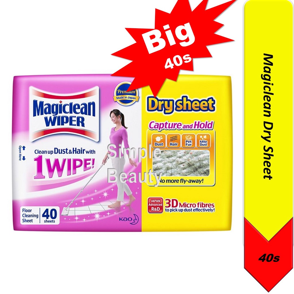 Magiclean Wiper Dry Sheet, 40s | Shopee Singapore