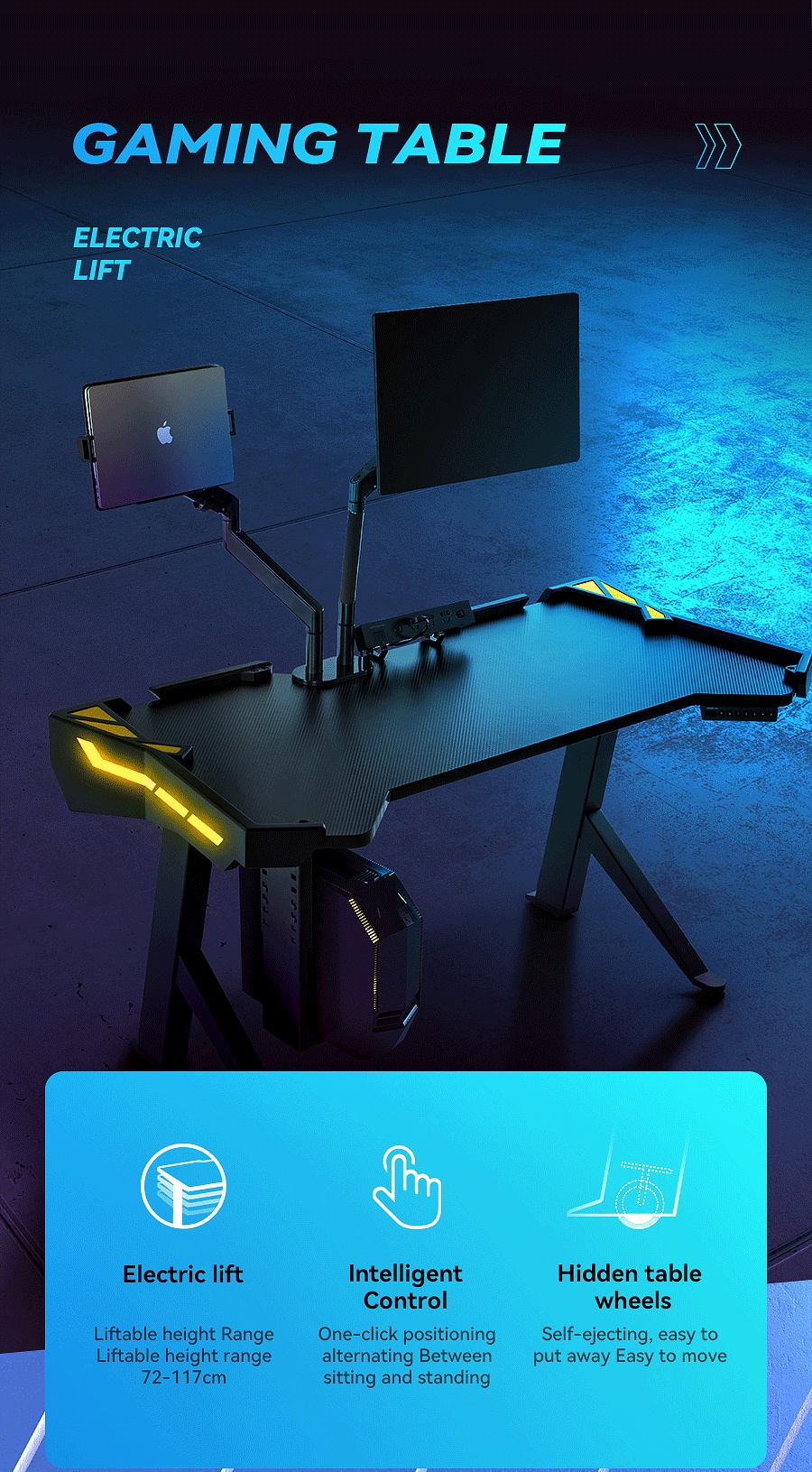 Hinomi Ergonomic Gaming Desk Racing Table | Shopee Singapore