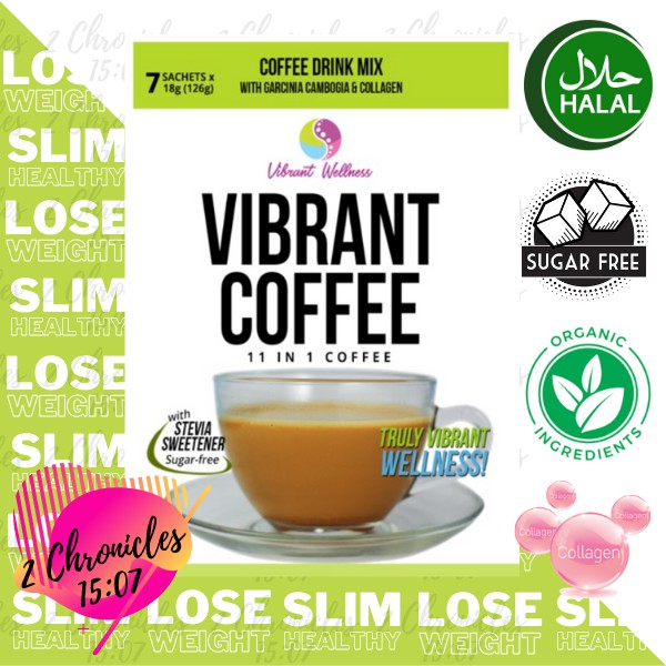 HALAL! VIBRANT Slimming Organic Healthy Coffee with Collagen Sugar Free ...