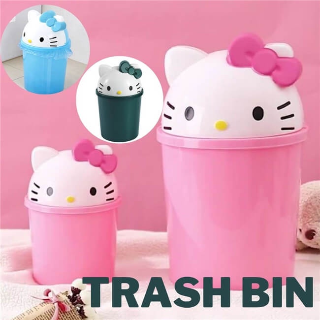 【READY STOCK】垃圾桶 Hello Kitty 4L Mini Dustbin Desktop Anti Odor Kitchen ...