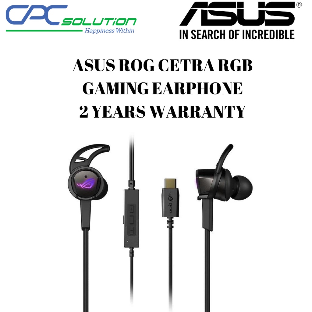 ASUS ROG CETRA RGB GAMING EARPHONE 2 YEARS WARRANTY | Shopee Singapore