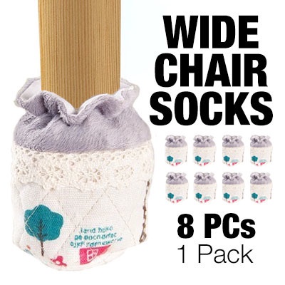 [SG] 8pc Wide Chair Socks. Patterned Fabric Design. Table Chair Leg ...