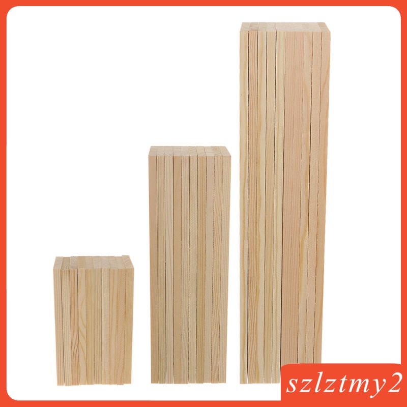 [galendale] 10X Natural Wood Rectangle Board Woodwork Craft | Shopee ...