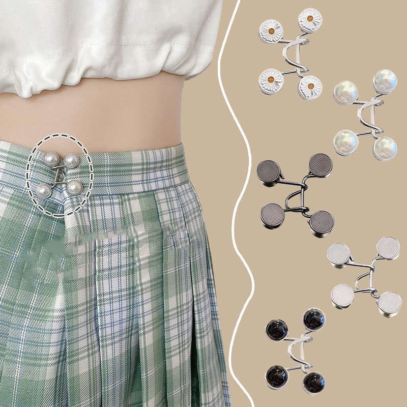 1set Snap Fastener Metal Pants Button Extender Adjustable Free Sewing ...