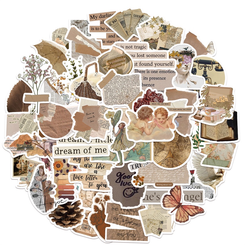 52Pcs/Set Renaissance . Retro Art Series 04 Old Memory Stickers Fashion ...