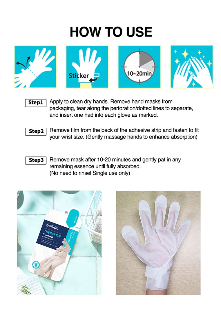 MEDIHEAL Theraffin Hand Mask Sheet(Older ver) | Derma Layer Hand Mask ...