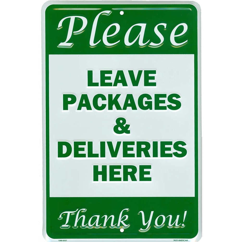 Leave Packages and Deliveries Here Sign Aluminum Metal Parcel Drop Box ...
