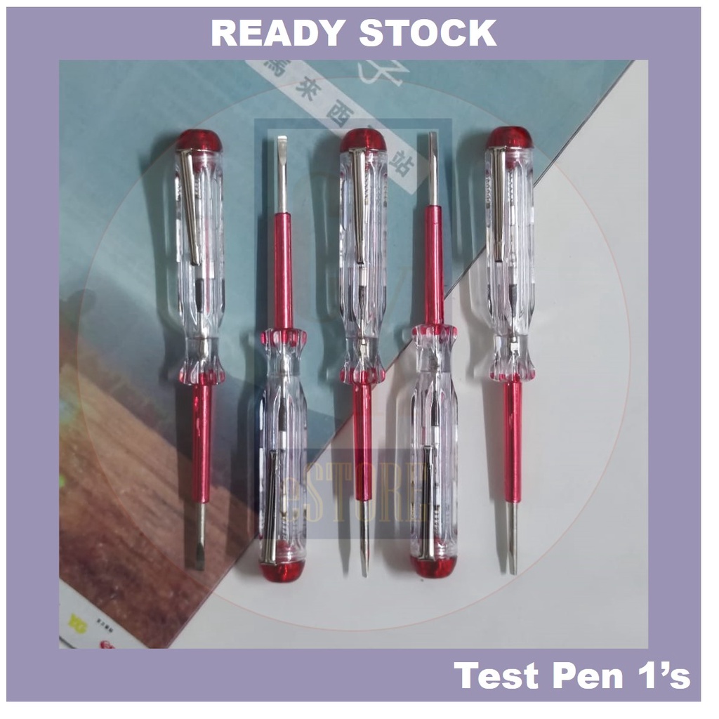 Testpen Elektrik Profesional Pen Ujian Voltan 100-500V Flathead 3mm ...
