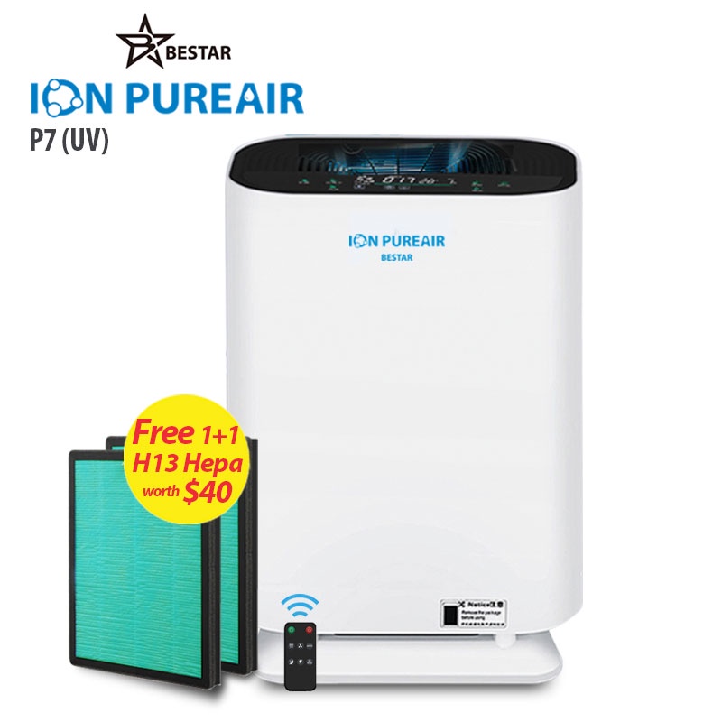 BESTAR ION PUREAIR Air Purifier GEN3 P7(UV) (1+1 Free H13 Hepa Filter ...