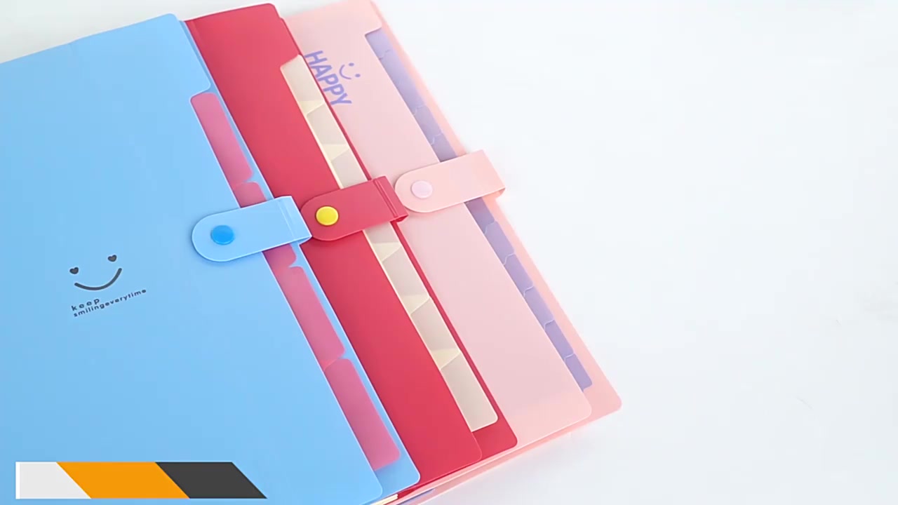 A4 Organ Folder 5 Bags Plastic Expansion File Manager Storage Envelope ...