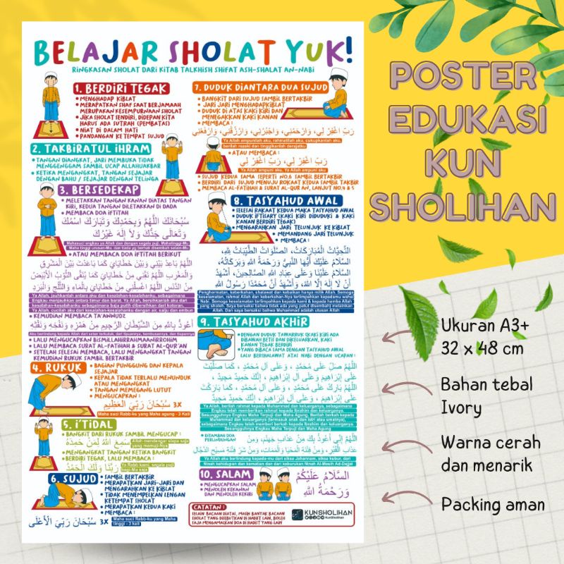 Children's Posters Learning to Pray Posters - Based on the Qur'an and ...