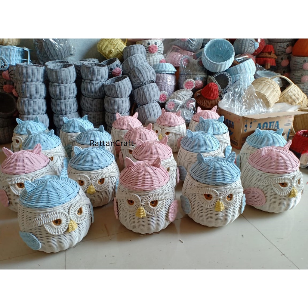 Type 2 owl rattan/ Character Rattan/ Cute Rattan Hampers | Shopee Singapore