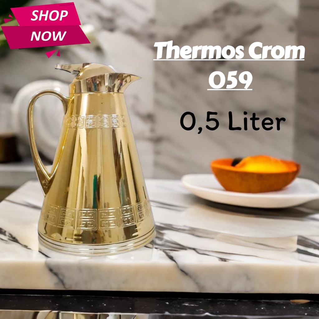 TERMOS 0.5 Liter Gold Arabic Thermos By Haji (059GG) | Shopee Singapore