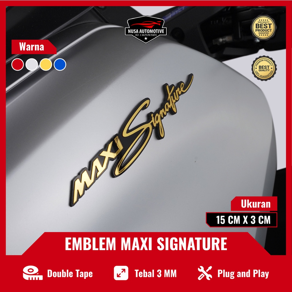 NSA 1PCS EMBLEM MAXI SIGNATURE NMAX XMAX LOGO MAXI SIGNATURE AEROX MAXI ...