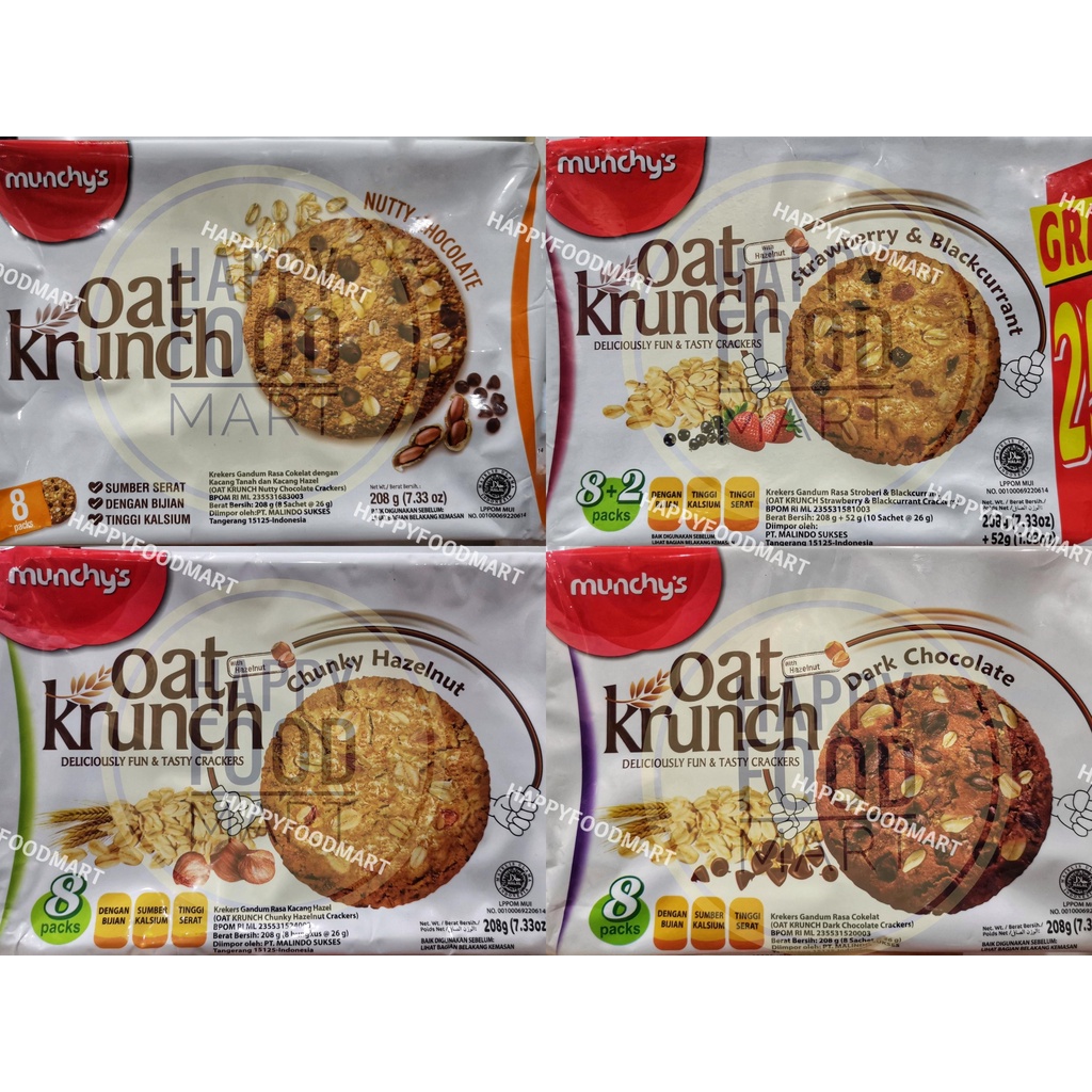 [HALAL] Munchy's OAT KRUNCH DARK CHOCOLATE/HAZELNUT/STRAWBERRY ...