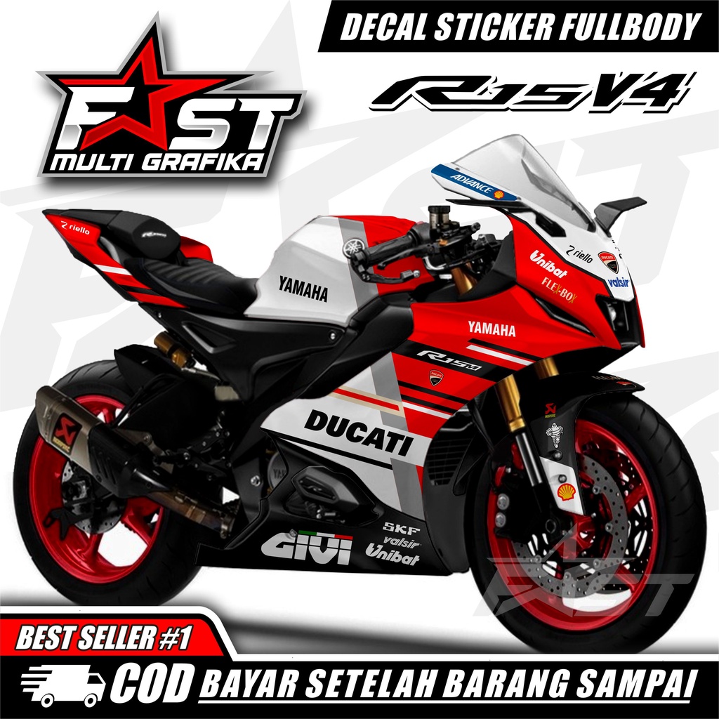 New Decal R15 V4 Sticker Terbaru R15 V4 Full Body Motif Racing | Shopee ...