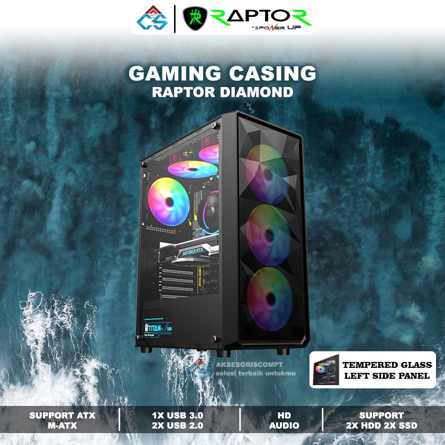 Powerup Raptor Diamond Gaming Case - Gaming Case | Shopee Singapore