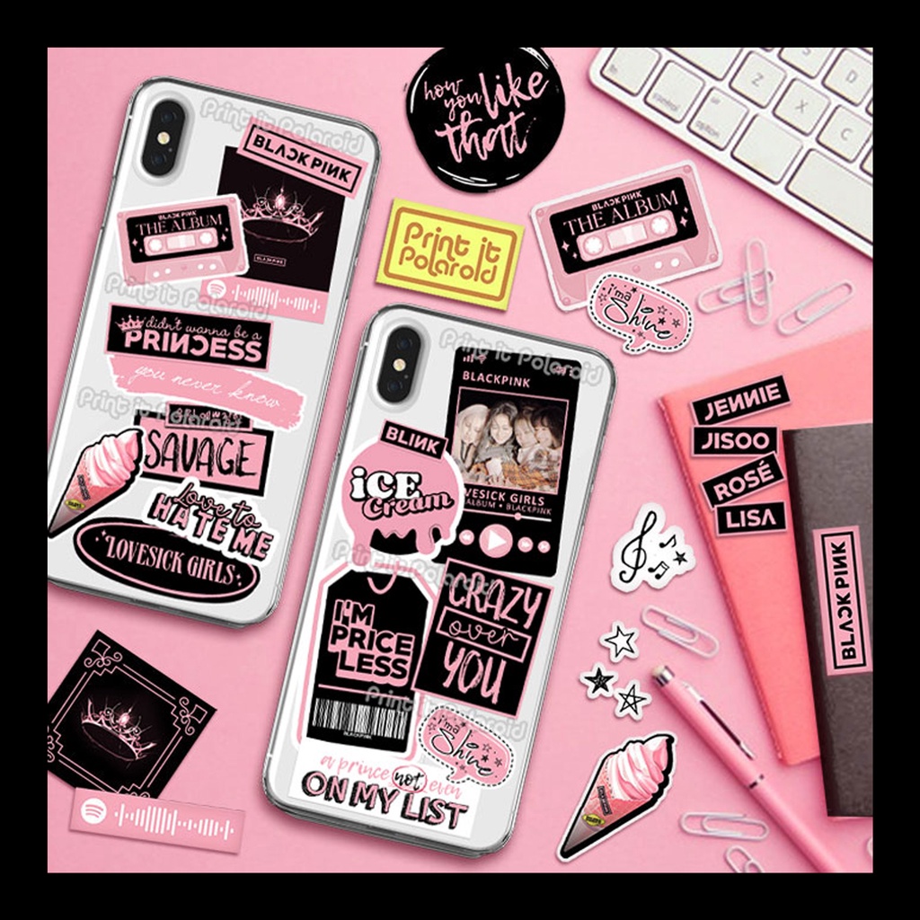 Sticker kpop korea diy sticker casing hp Book black pink blackpink born ...