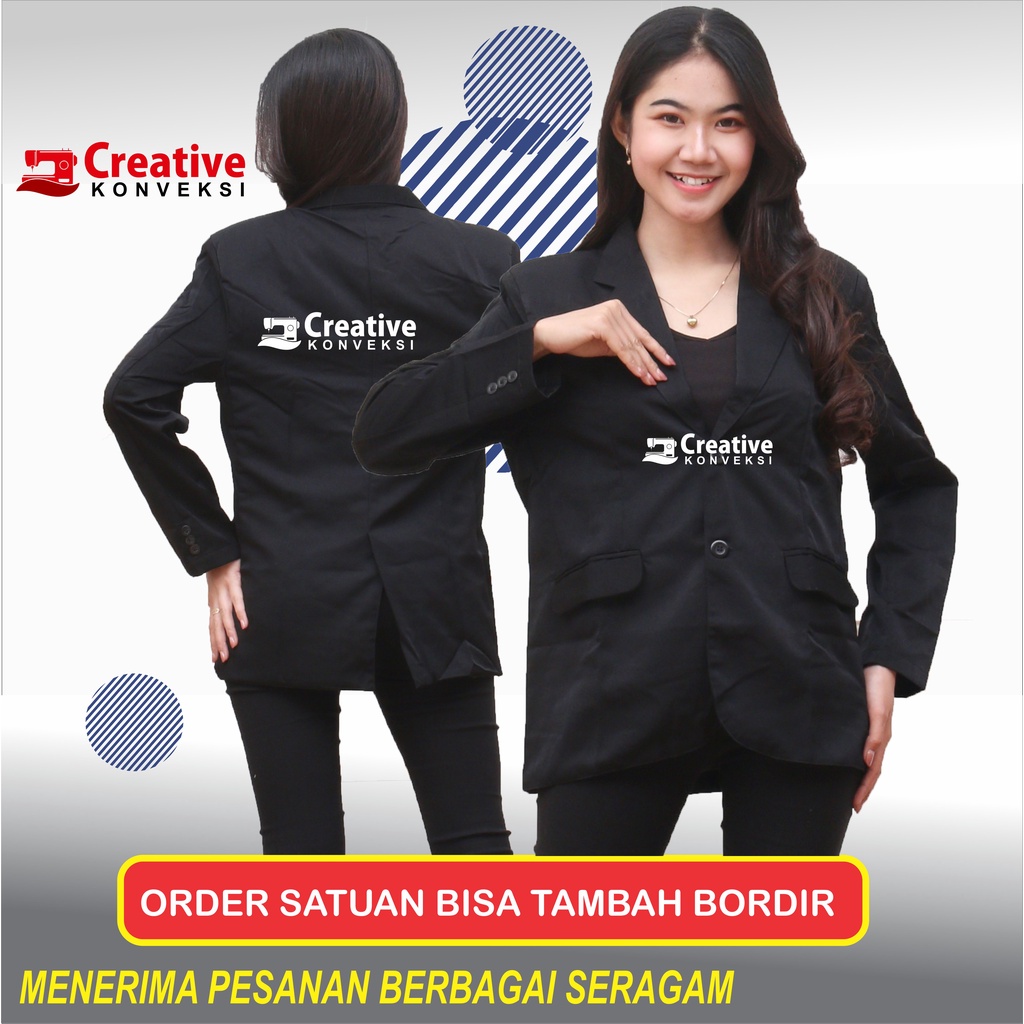 HITAM Women's plain black alma mater jacket/graduation jacket/proposal ...