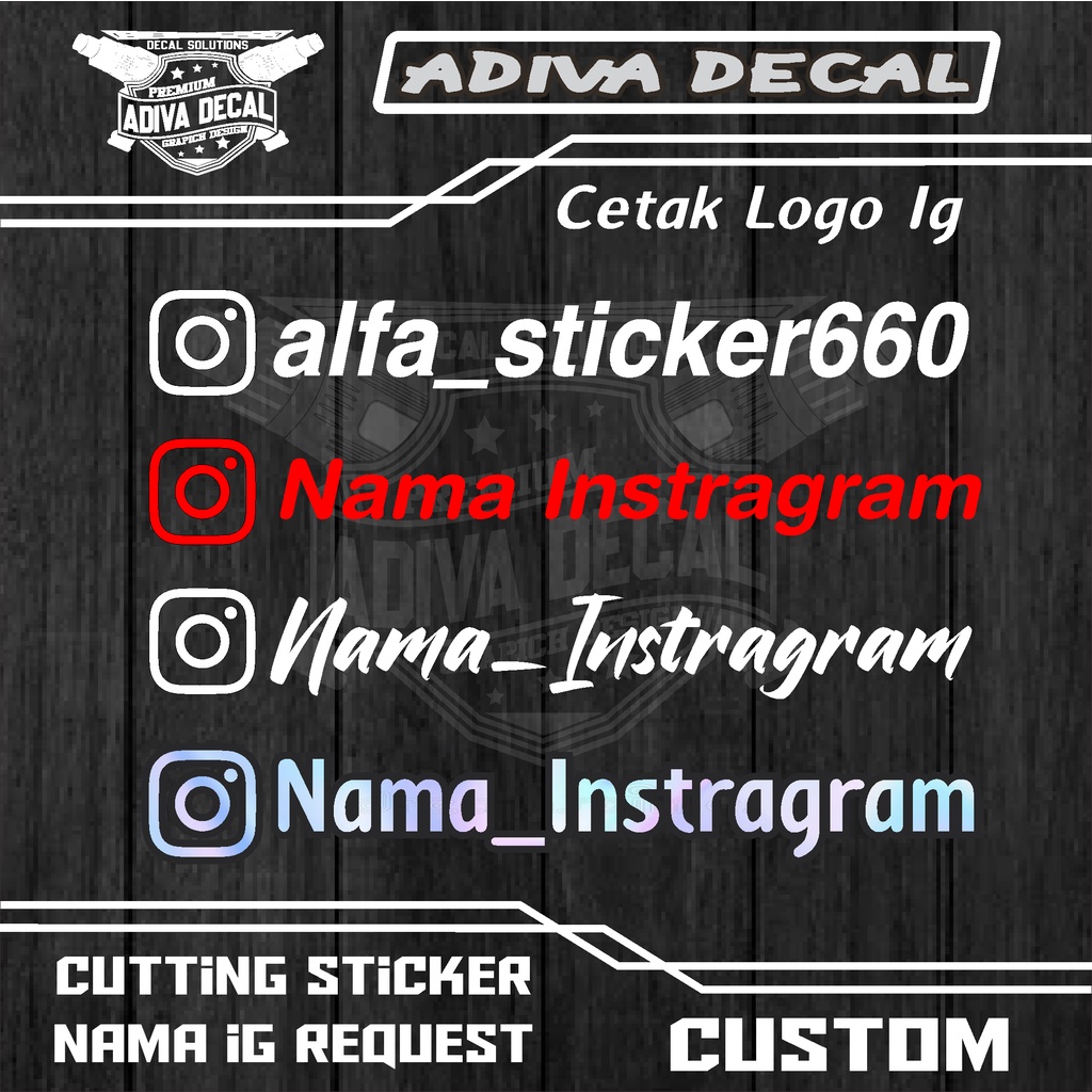 Cutting stickers for instagram names, free of custom, free to request ...