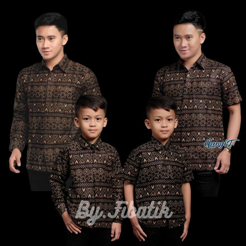 KEMEJA Men's Batik Shirt Couple Father And Son Ants Pattern Beige Color ...