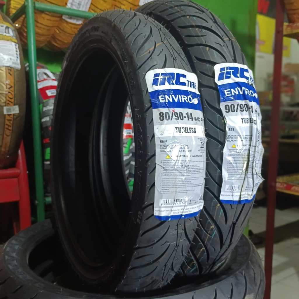 TIRE IRC ENVIRO 70/90-14 80/90-14 90/90-14 TUBELESS MATIC REAR SIZE ...