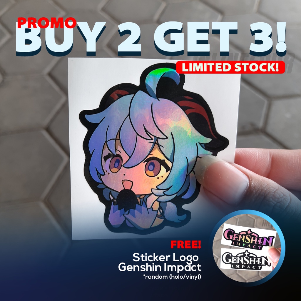 HP Genshin Impact Hologram Sticker - Ganyu - Japanese Wibu Anime for ...