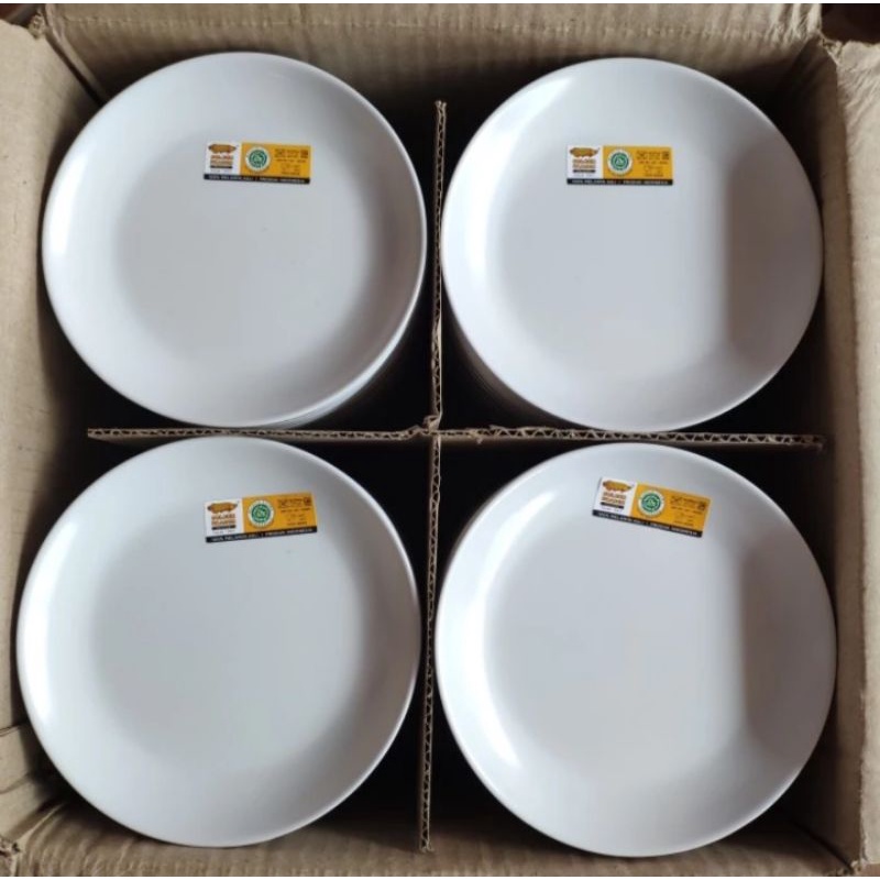 Small Round Melamine Plate P1006 Golden Dragon 6 inch White Melamine ...