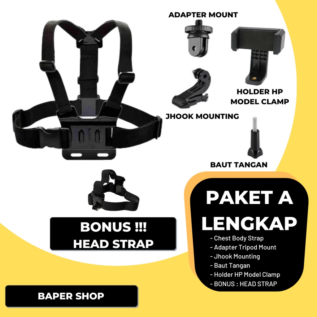 Julipstore- Body Chest Strap Mounting+Smartphone Holder And Action ...