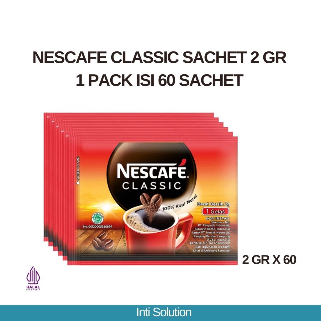 Nescafe Classic Sachet 2 gr - 1 pack contains 60 pcs | Shopee Singapore