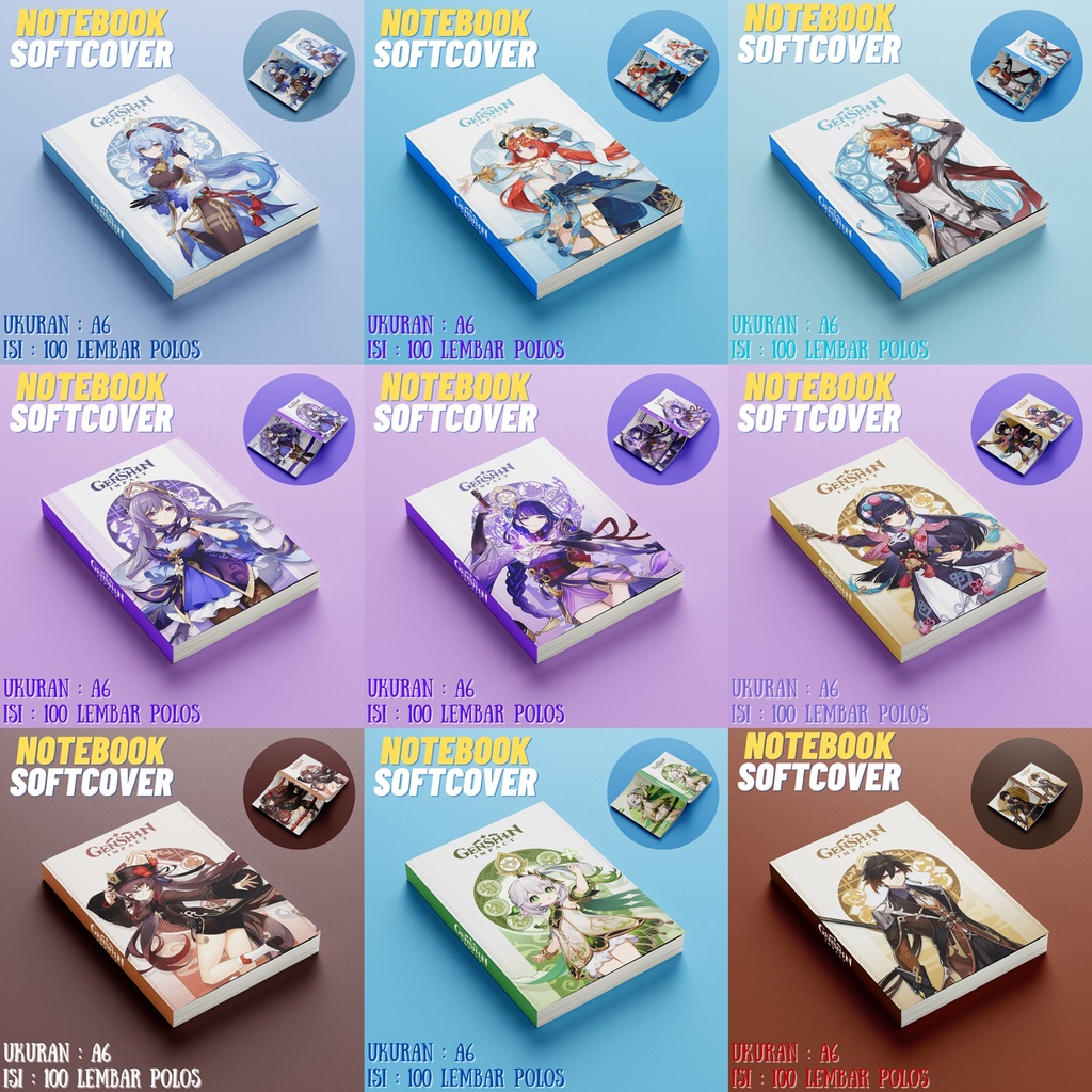 Notebook / Notebook soft cover game genshin impact zhongli / childe ...