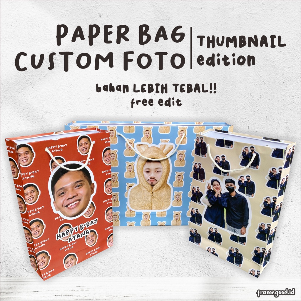 Paperbag CUSTOM Photo THUMBNAIL/Thick paper/totebag tote bag paper bag ...