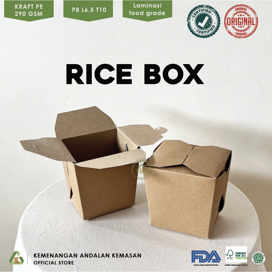 Rice BOX PAPER / FOOD PAIL / PAPER RICE BOX / FOOD PACKAGING (MUST BUY ...