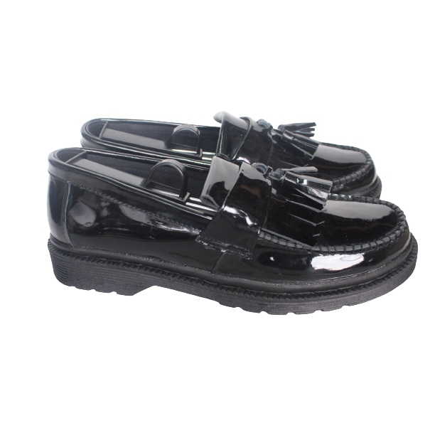 Dokmart Penny Loafer Shoes Full Black OxFord Genuine Leather - Dr ...