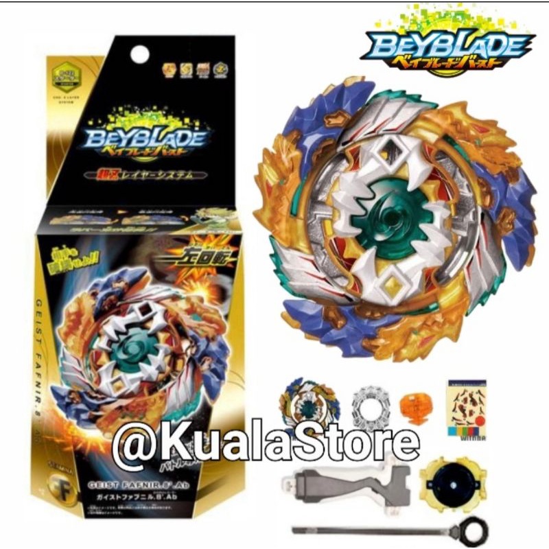Beyblade Burst Valkyrie Geist Fafnir Launcher B122 KING OF SPIN STEAL ...