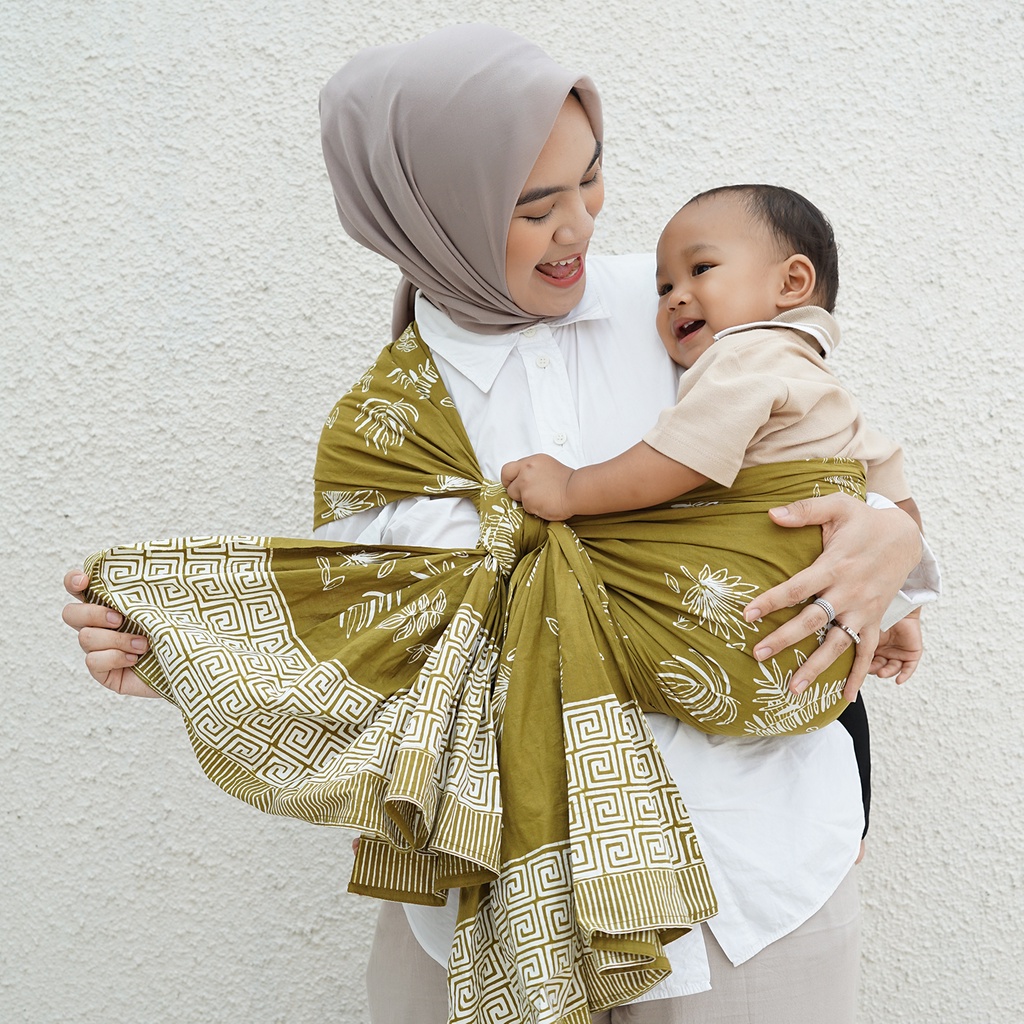 Stamped batik jarik/baby sling - daun series | Shopee Singapore