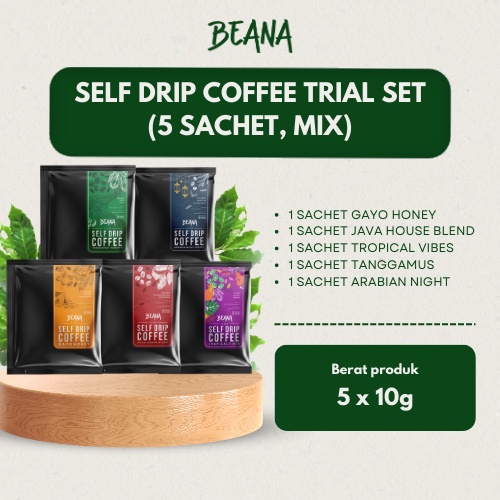Self Drip Bag Coffee Mix Trial Set (Contains 5 Sachets) | Coffee Drip ...